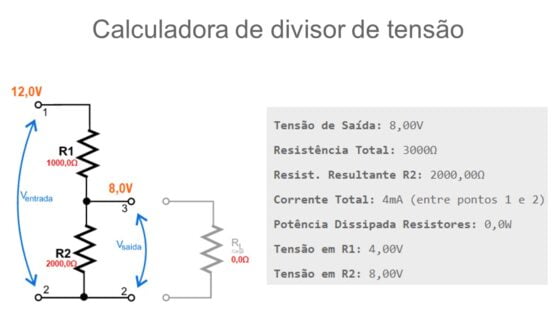 Melhor calculadora de divisor de tensão